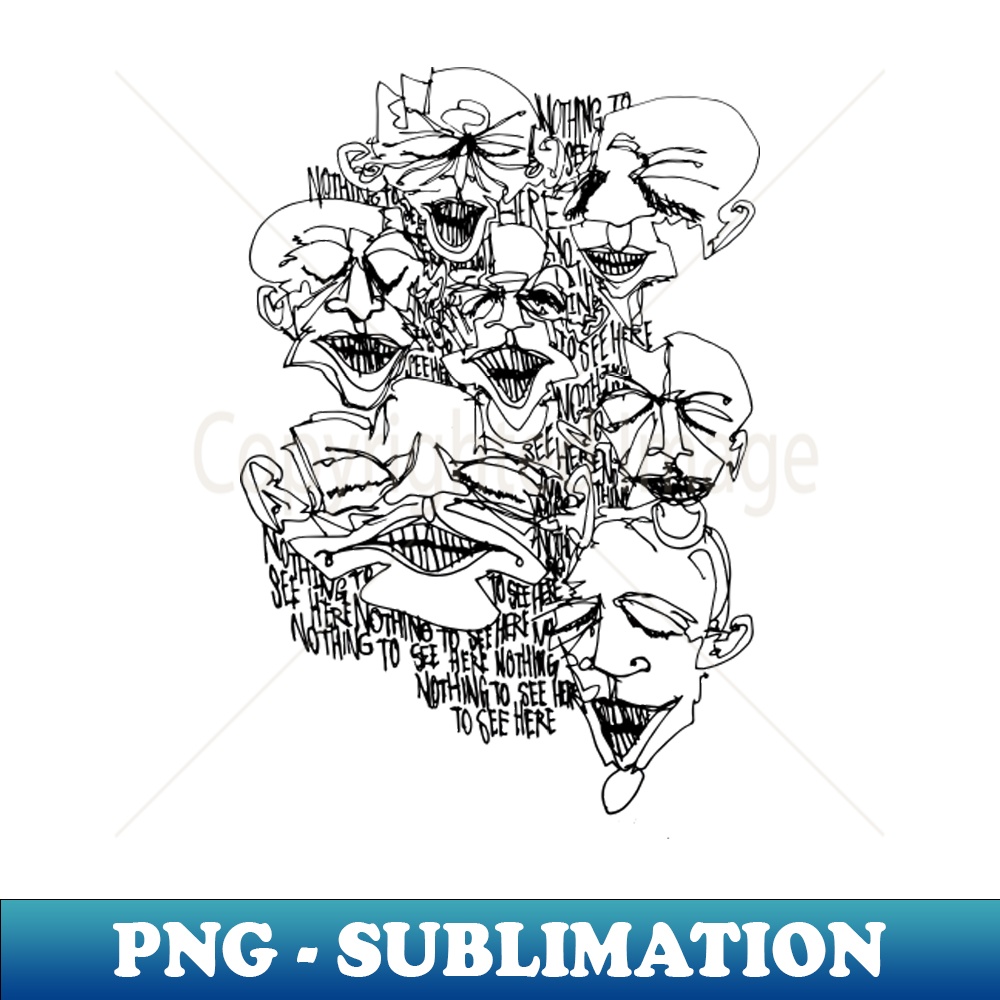 Multiple faces 2 - Psychedelic Ink Drawing with Art Style - | Inspire ...