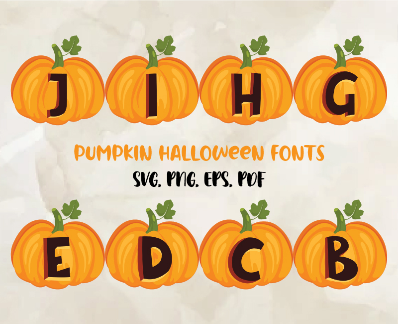 Cute Glossy Pumpkin Halloween Fonts, Modern Font, Fonts For - Inspire ...