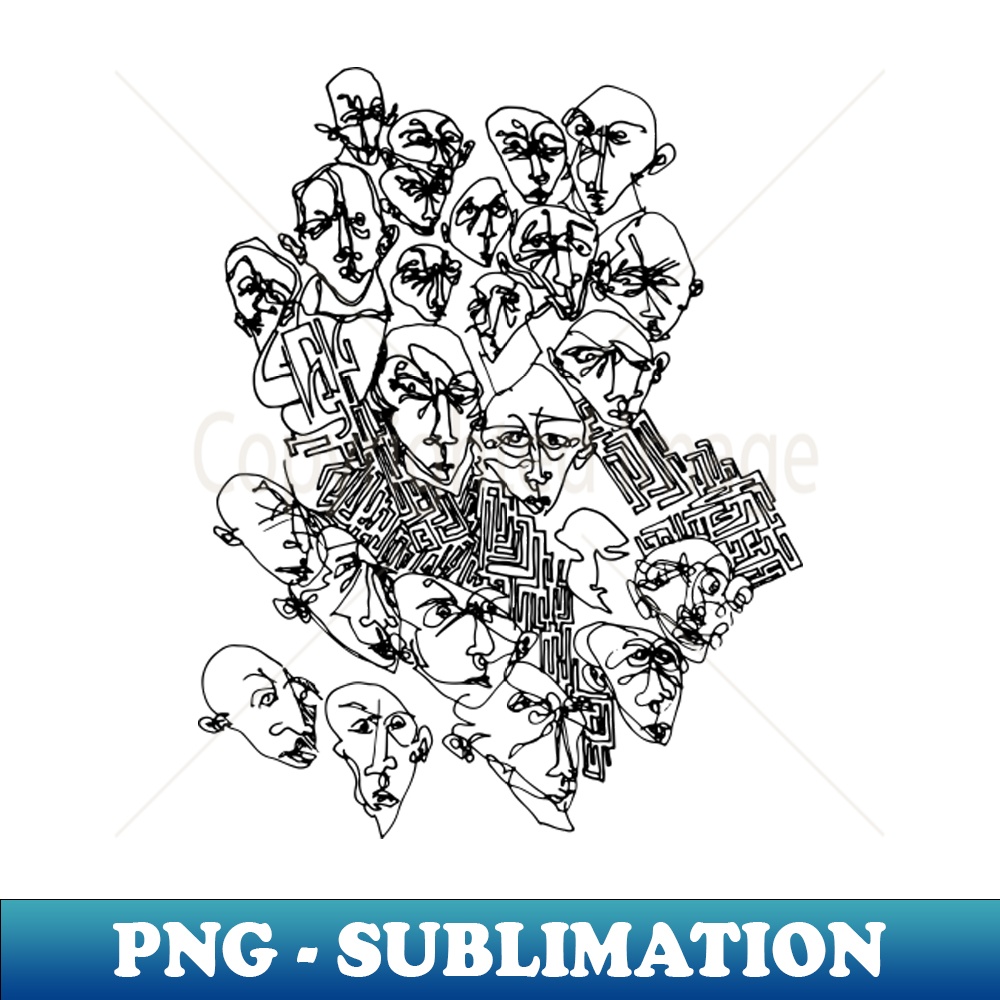 Multiple faces 4 - Psychedelic Ink Drawing with Art Style - | Inspire ...