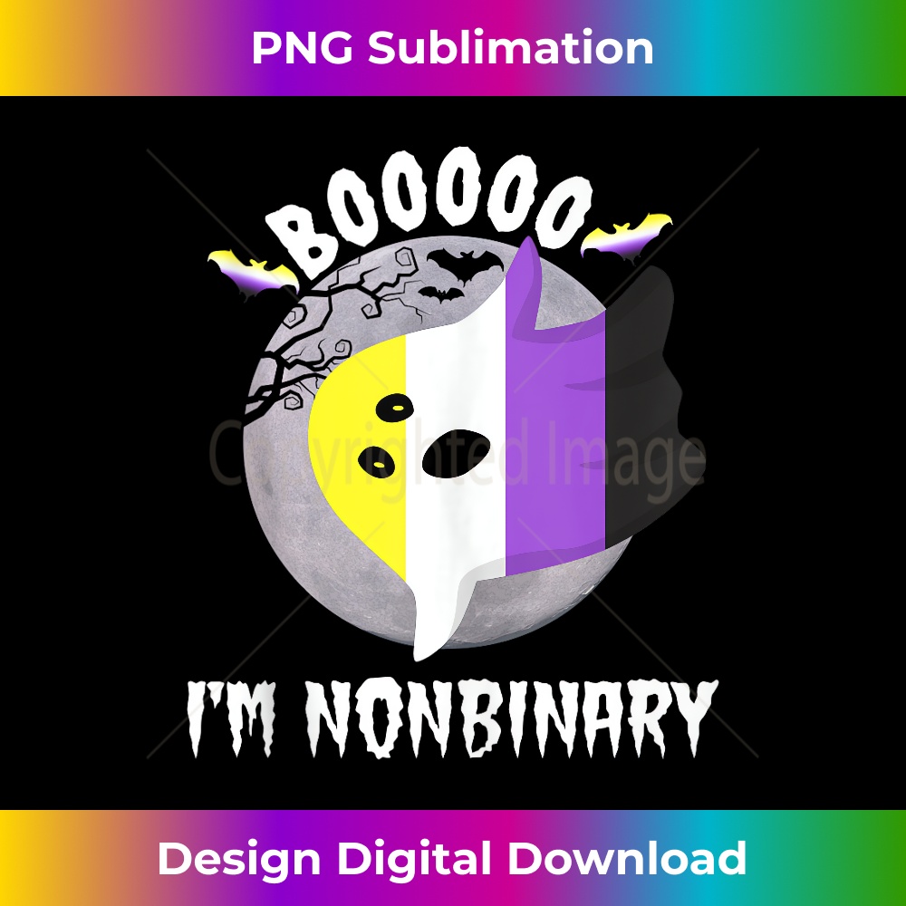 Non Binary LGBT Flag Halloween Cute Ghost Boo I'm Nonbinary | Inspire Uplift