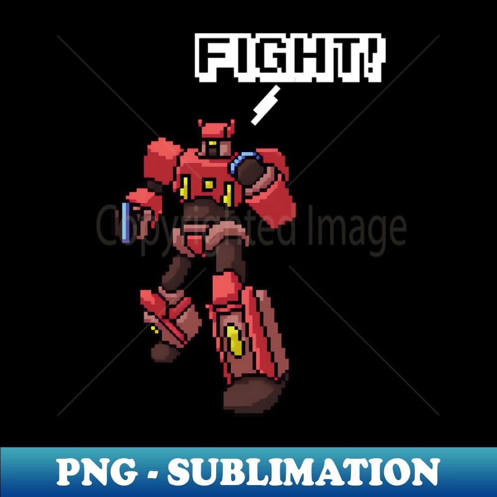 Pixel Art Anime Robot - Instant PNG Sublimation Download - U | Inspire ...