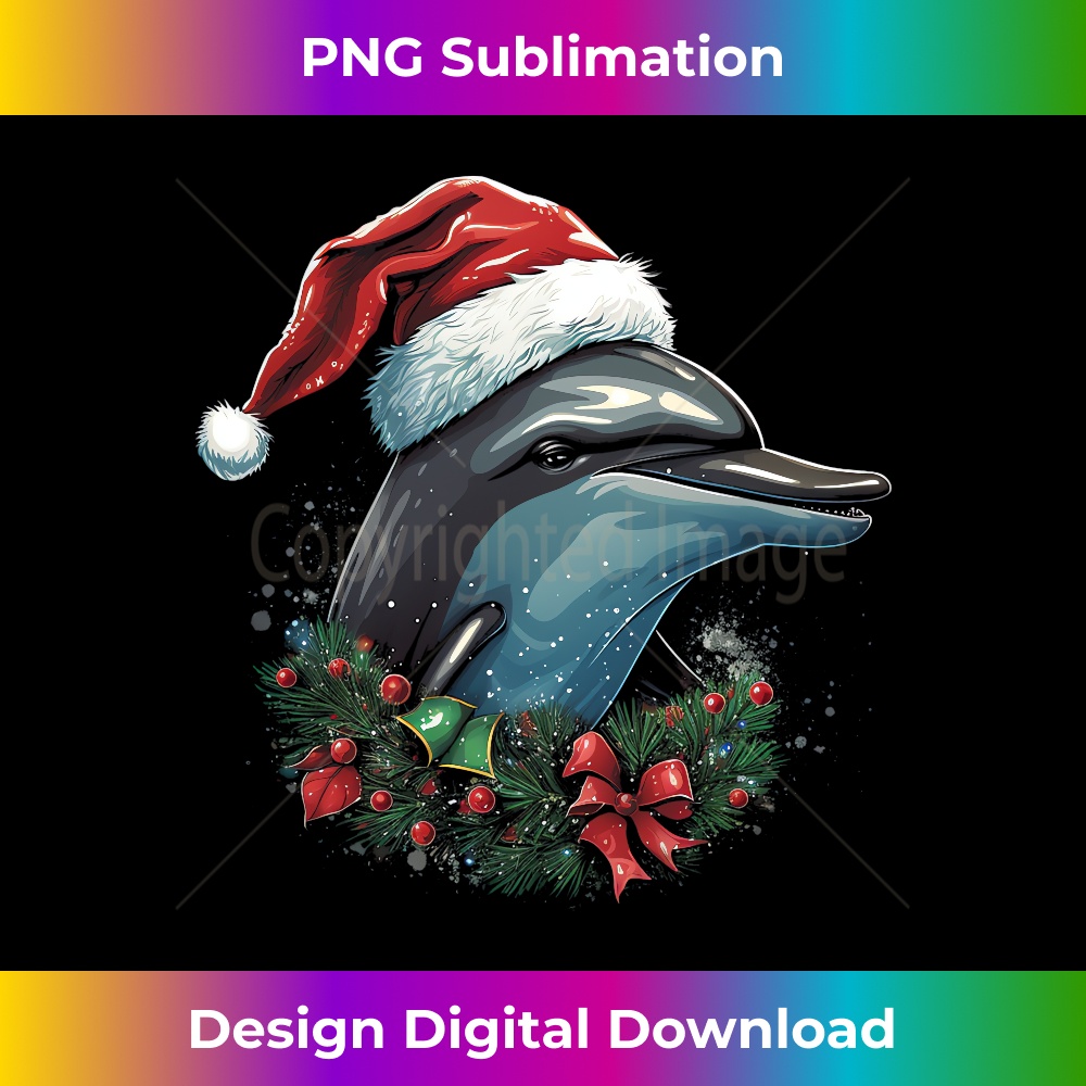 Dolphin with Christmas Hat - Dolphin X-mas Santa Long Sleeve | Inspire ...