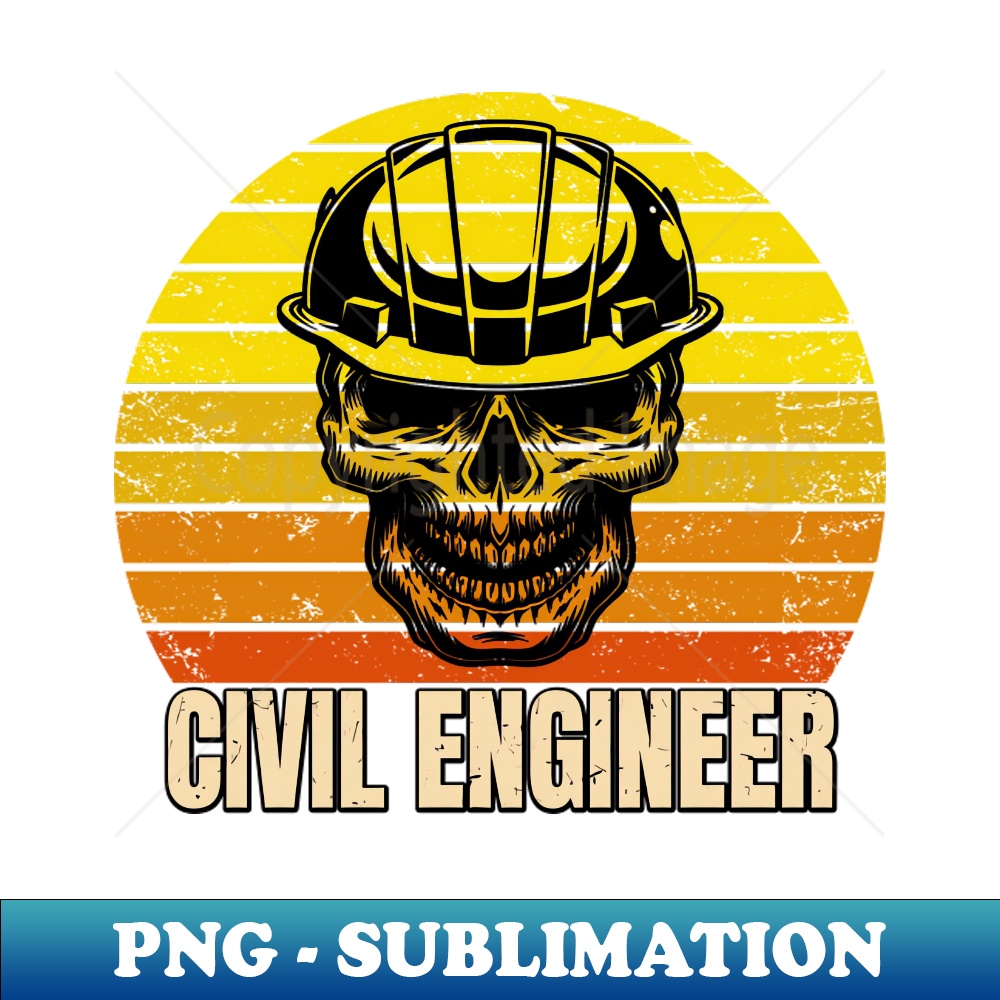 Civil Engineer Skull Retro Construction Site - Stylish Subli | Inspire ...