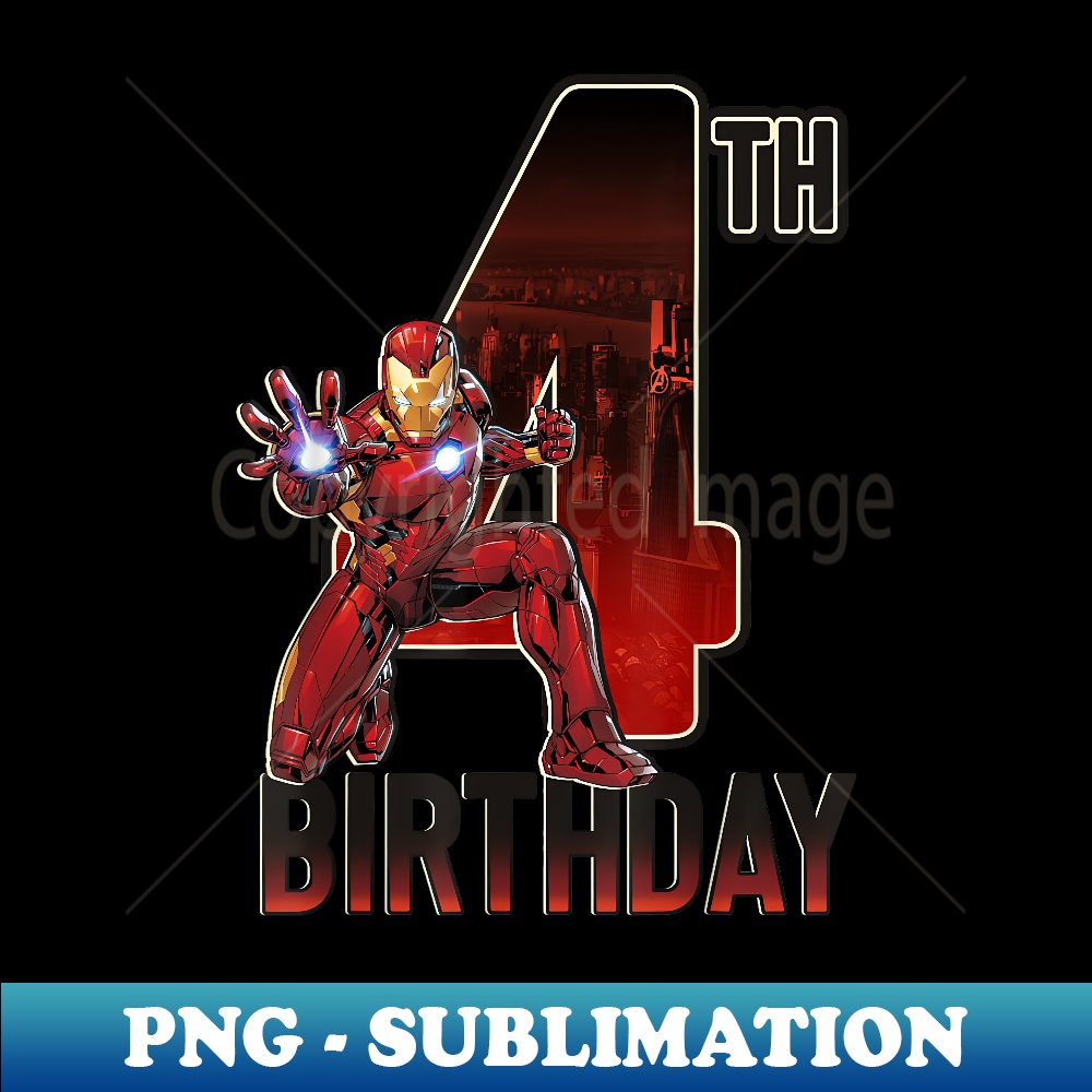 Marvel Iron Man 4th Birthday Action Pose Graphic - Vintage S | Inspire ...