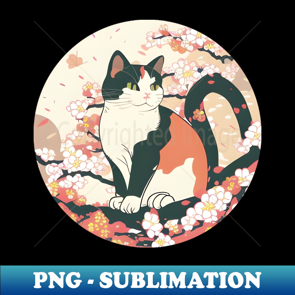 Cat Sakura Japanese Kawaii - Love Cats Cherry Blossom - High | Inspire ...