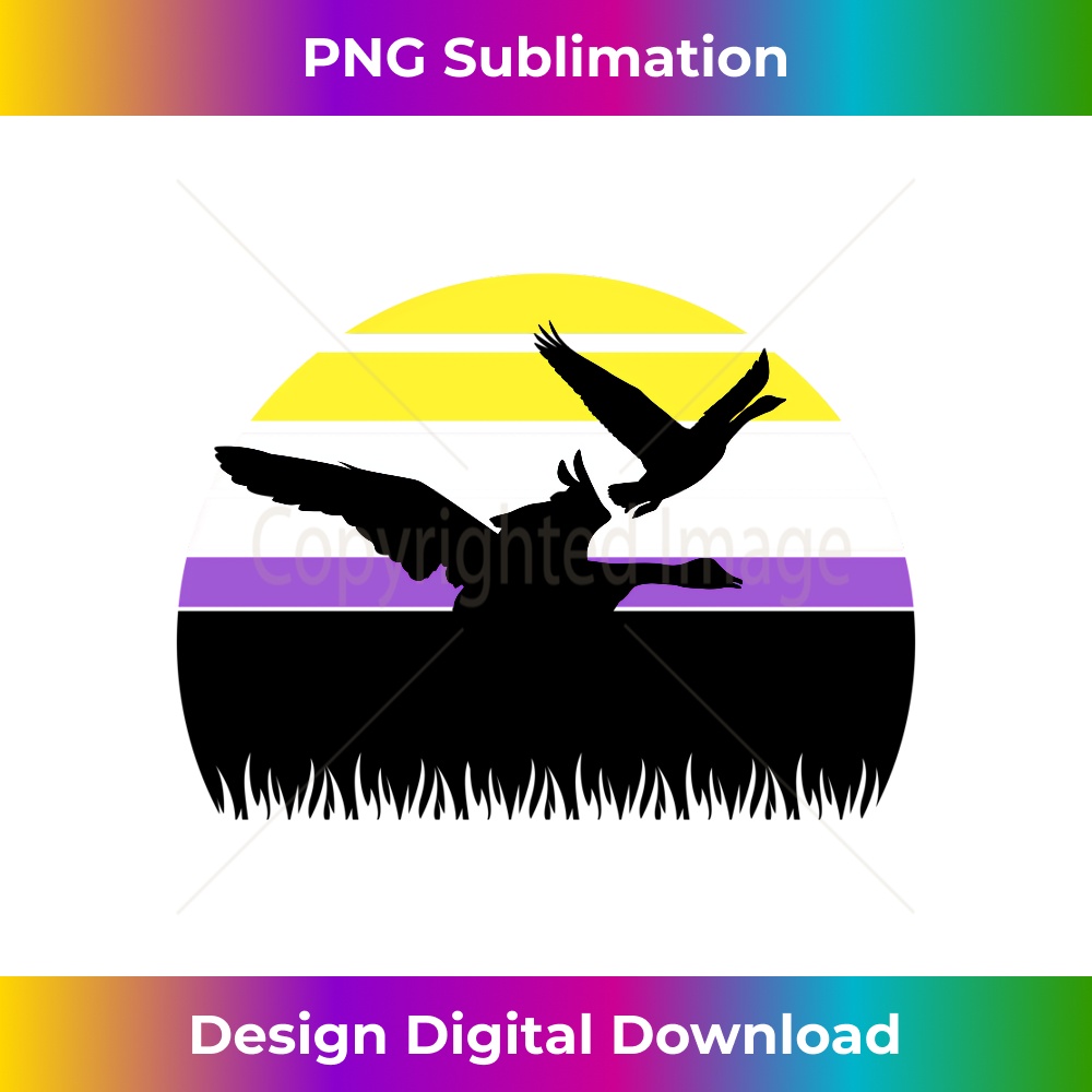 Nonbinary Goose Bird Hunting Gay Funny Non Binary Flag Long | Inspire ...