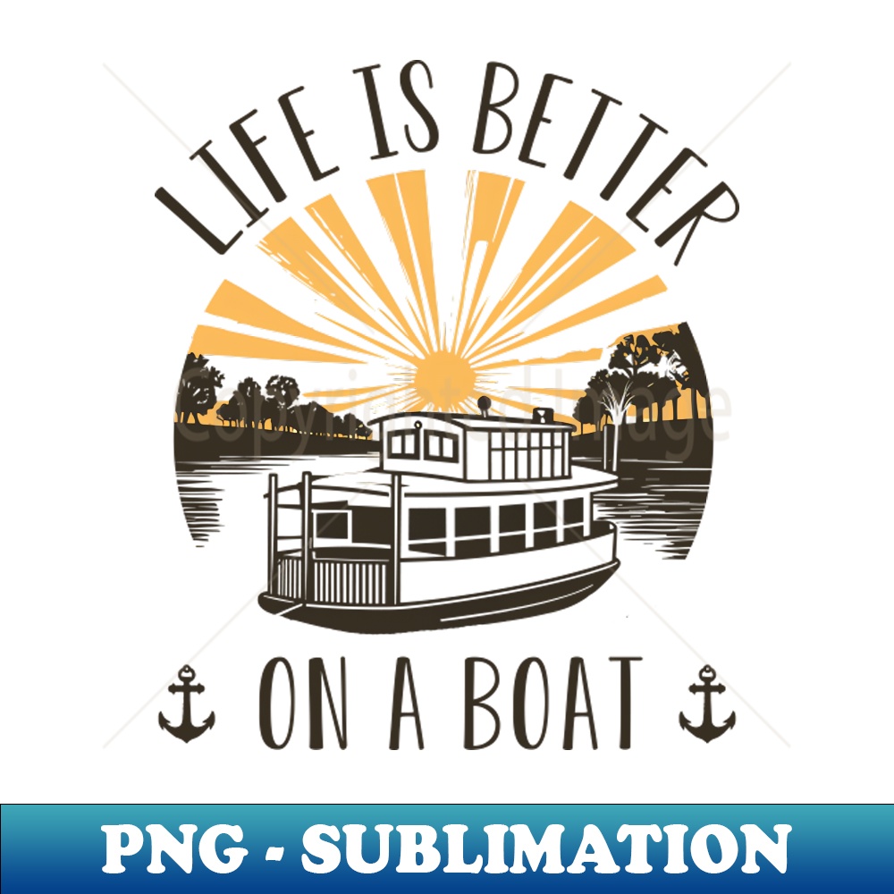 Life Is Better On A Boat Summer Sunset Pontoon Boat Lake - P | Inspire ...