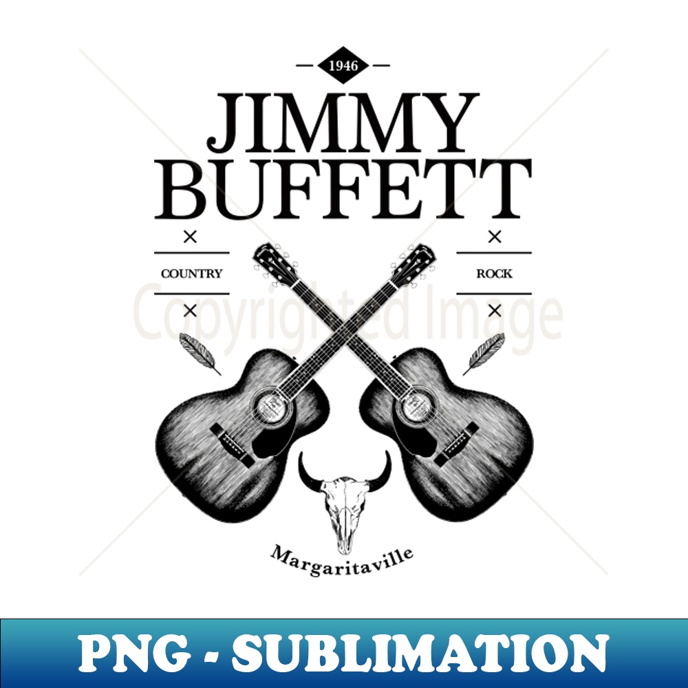 Jimmy Buffett Acoustic Guitar Logo - Digital Sublimation Dow | Inspire ...