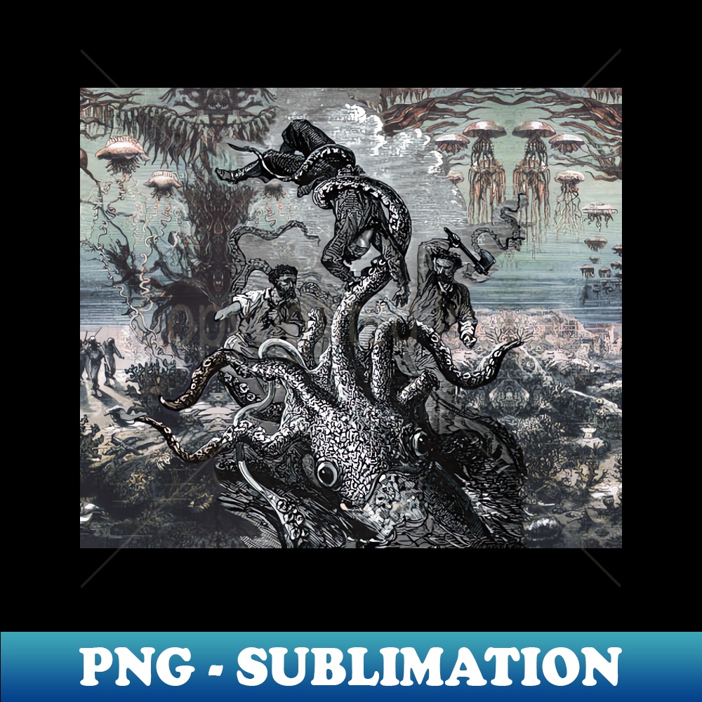 GIANT SQUID GRASPS A SAILOR Thousand Leagues Under the Sea C | Inspire ...