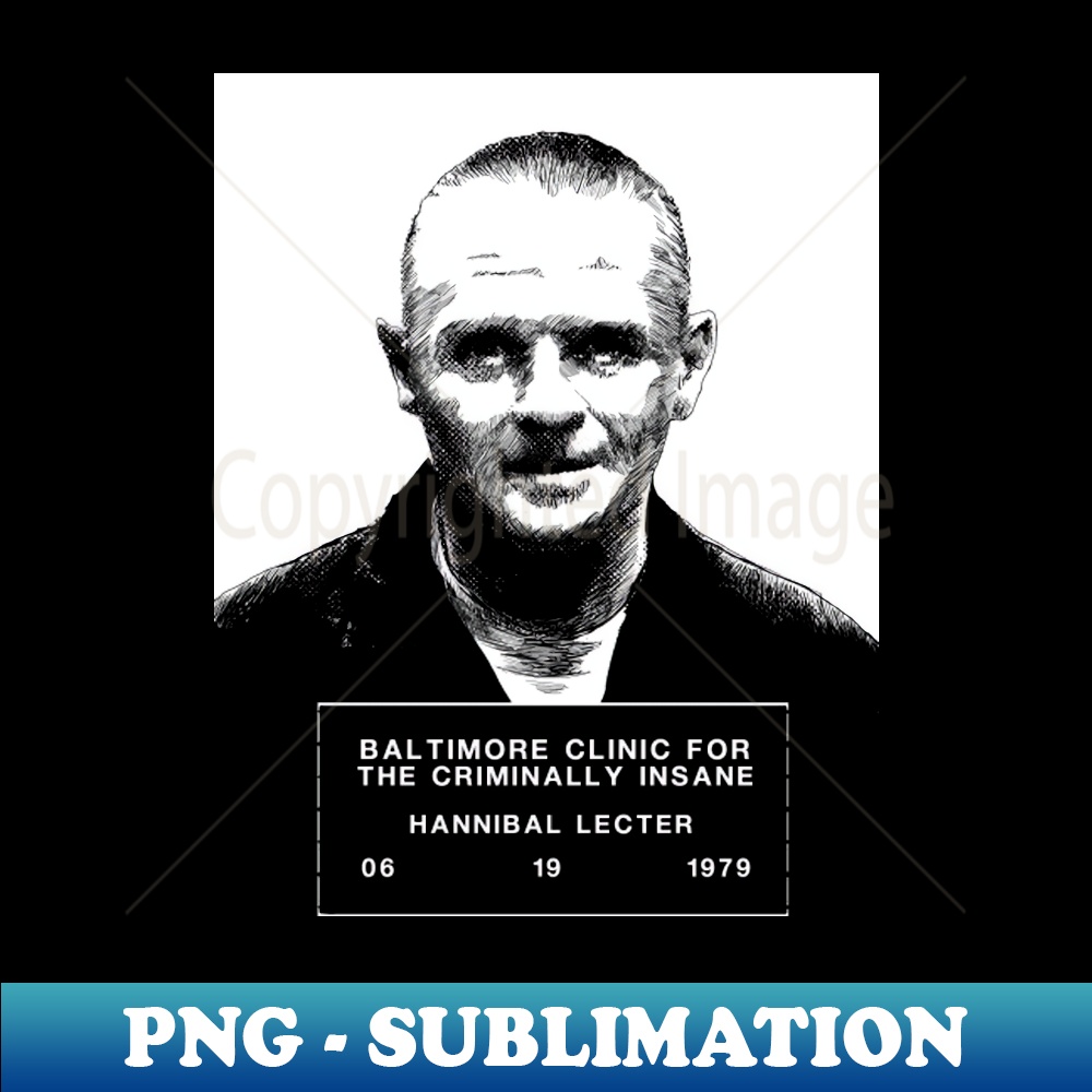 Hannibal Lecter Mugshot - PNG Transparent Sublimation Design | Inspire ...