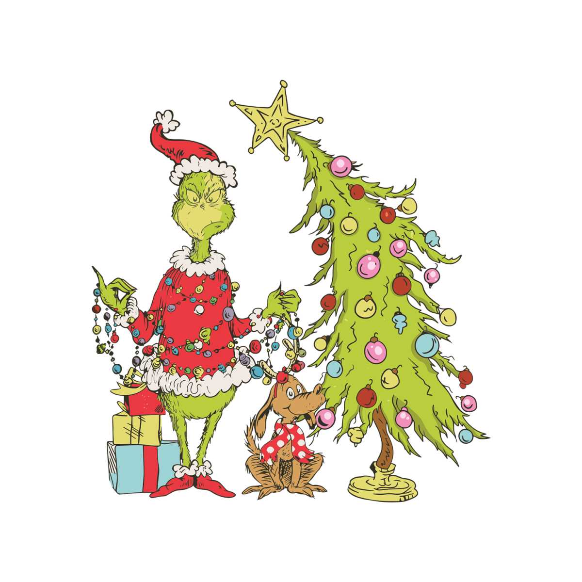 Retro Grinch Christmas Tree SVG Graphic Design File | Inspire Uplift