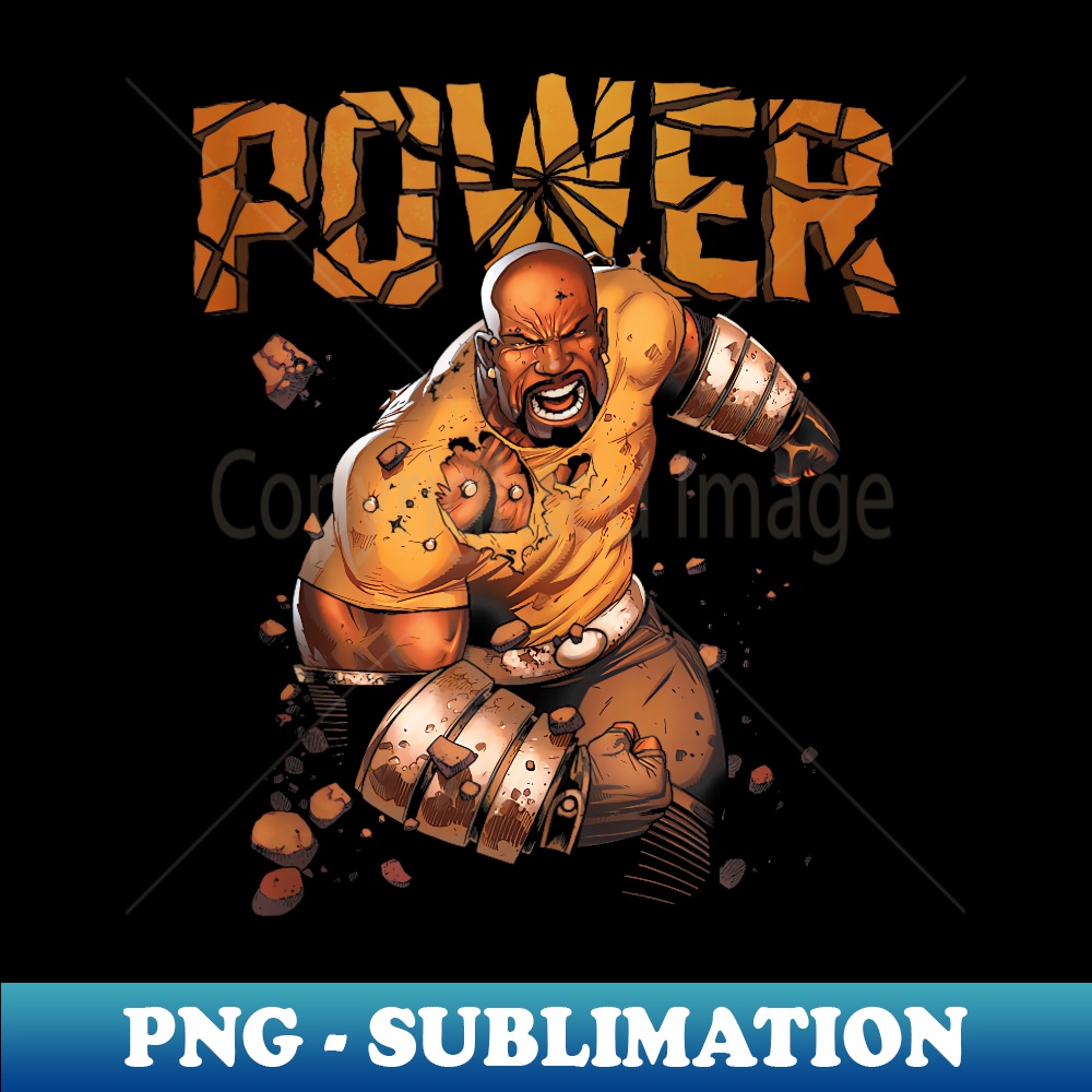 Marvel Luke Cage Power Smashed Logo Portrait - Creative Subl | Inspire ...