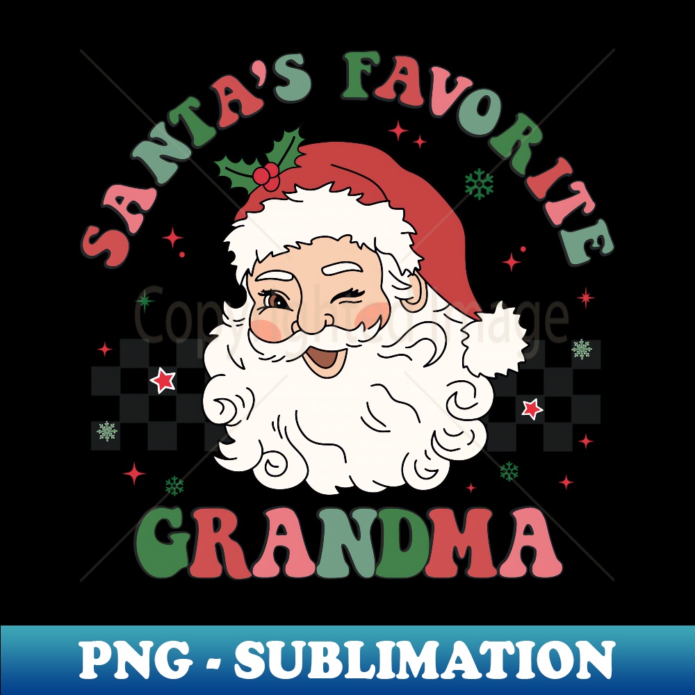 Xmas Grandma Grandmother Cute Santa Face Old Retro Christmas | Inspire ...