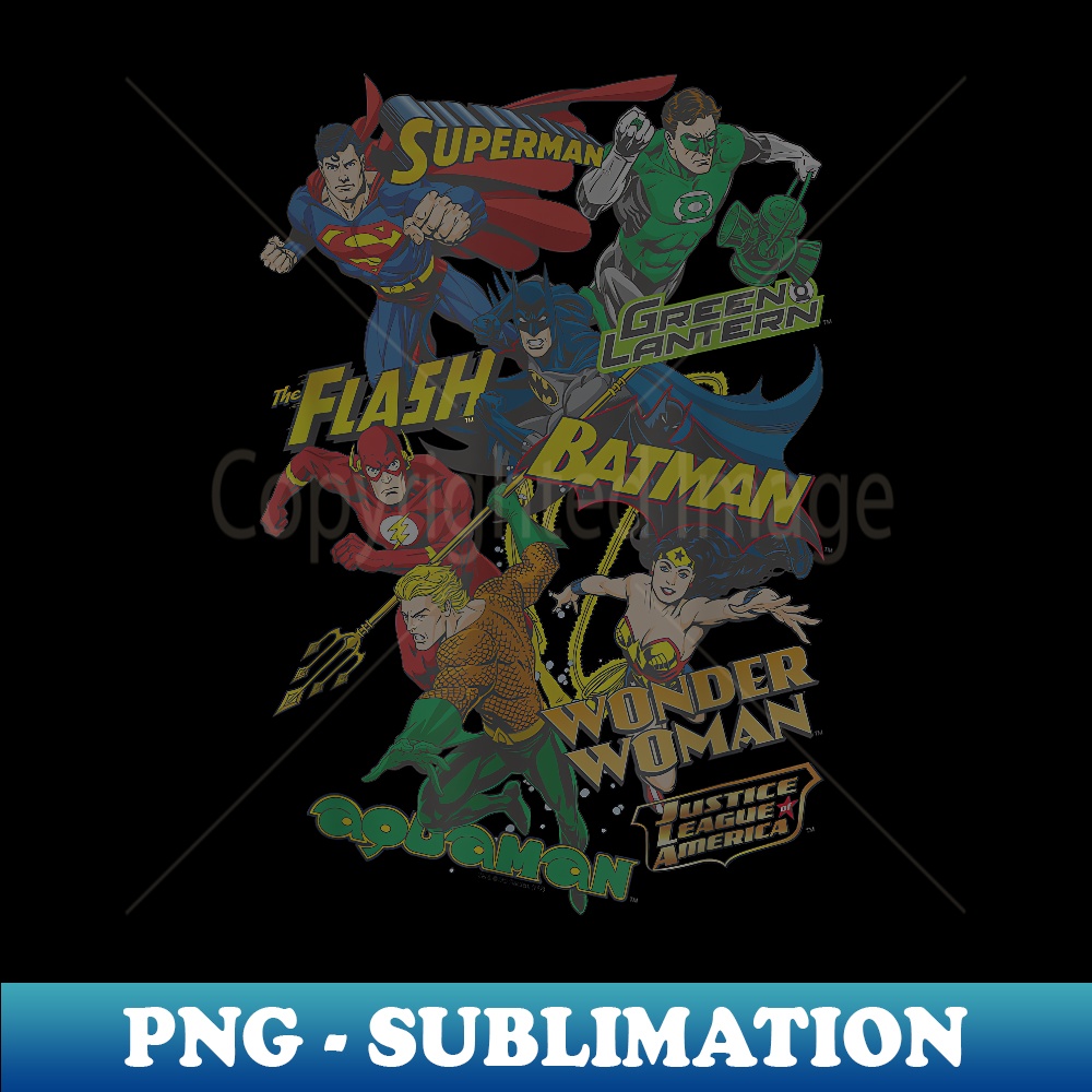 Justice League Justice Collage - PNG Transparent Sublimation | Inspire ...
