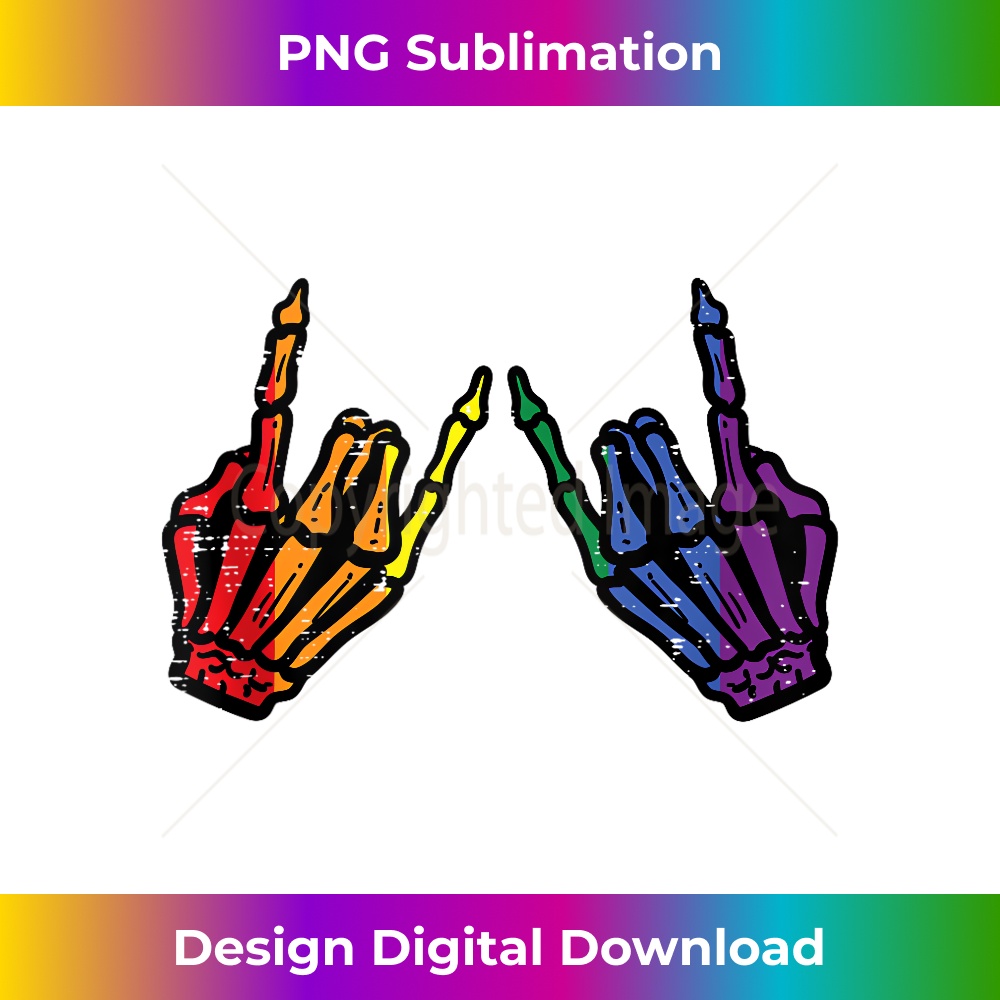 Gay Rocker Skeleton Hands Rainbow Pride Lgbt Rock Men Boys T | Inspire ...