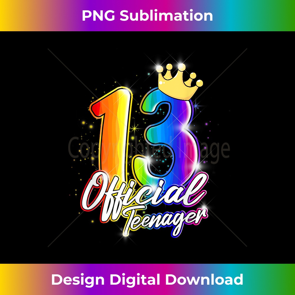 13th Birthday Official Teenager in Rainbow 13 Year Old Girls | Inspire ...