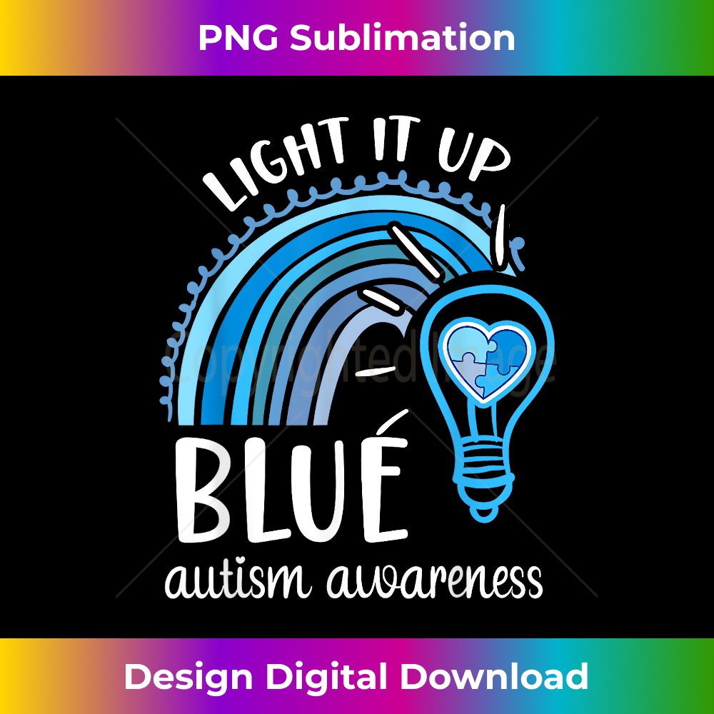 Light It Up Blue Autism Awareness Month Rainbow Puzzle Piece | Inspire ...