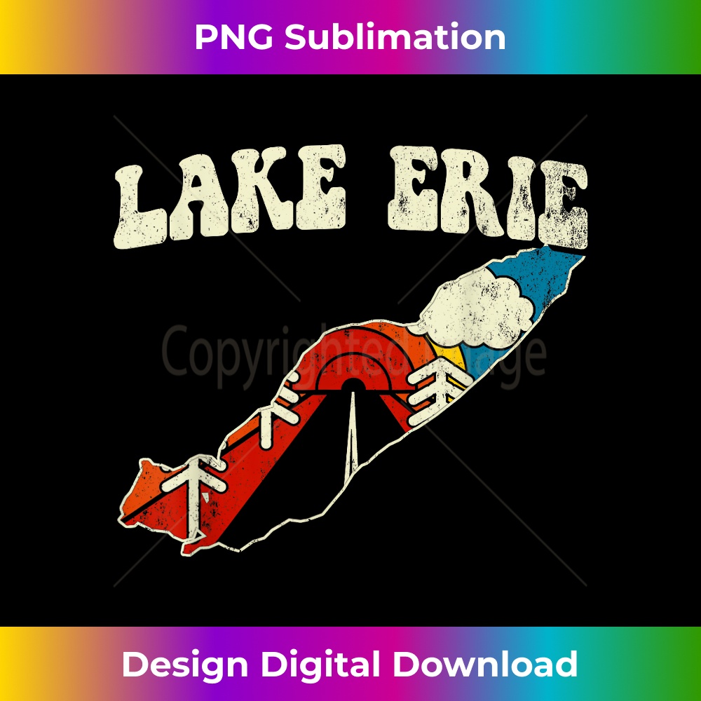 Lake Erie Vintage Lake Rainbow Nature Retro 70s Map - Contem | Inspire ...