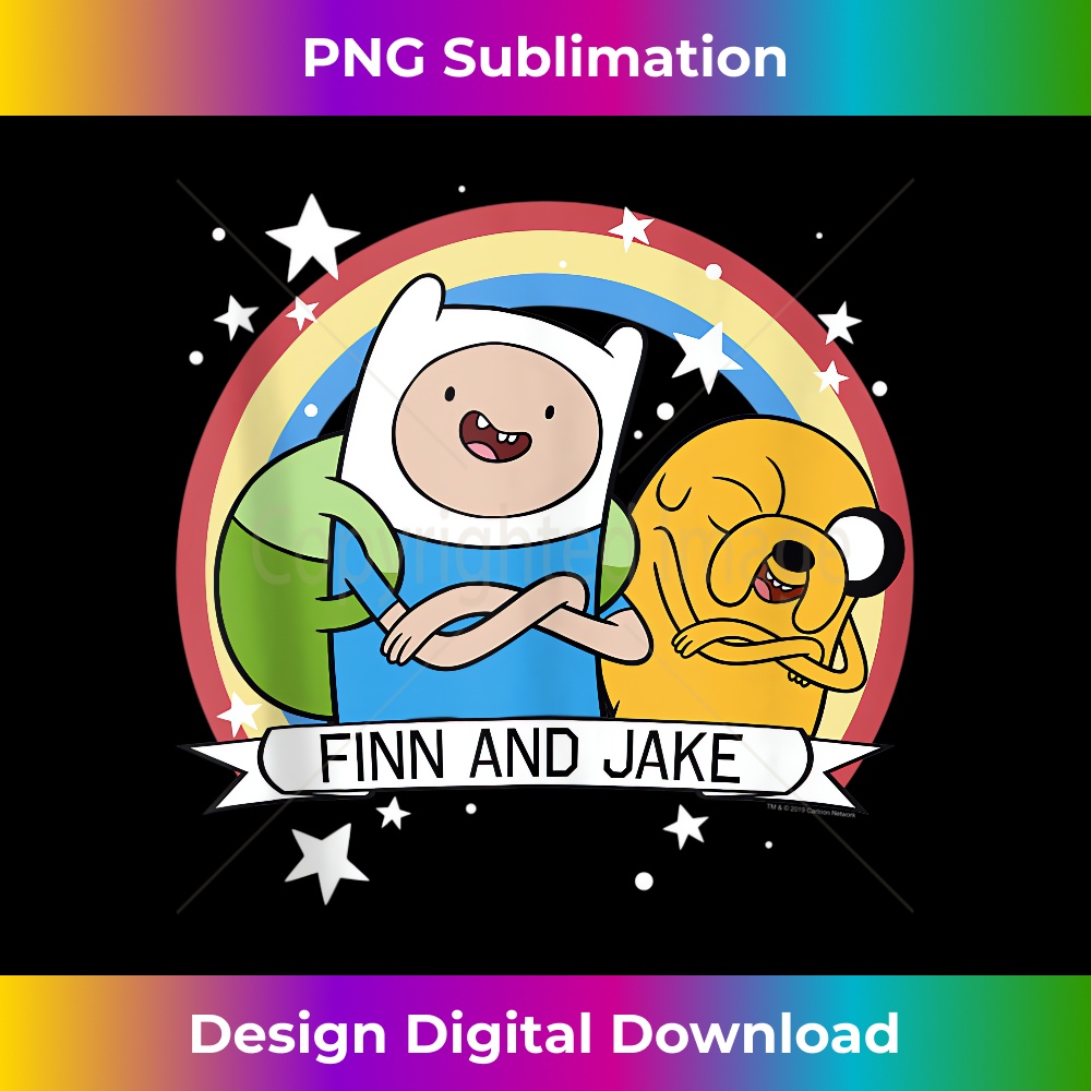 CN Adventure Time Finn And Jake Rainbow Stars Portrait Tank | Inspire ...
