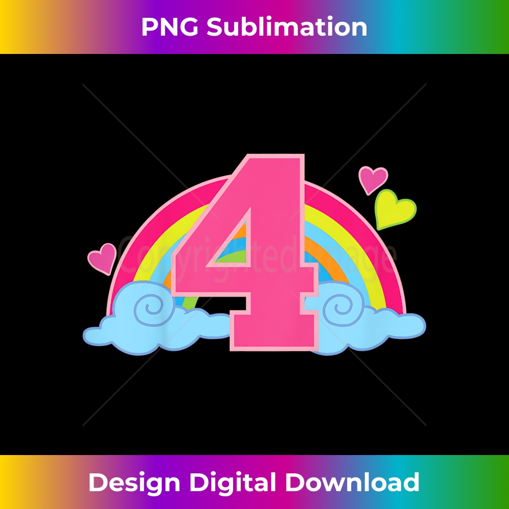 Kids 4th Birthday Rainbow Girls Party 4 Year Old Cute Photo | Inspire ...