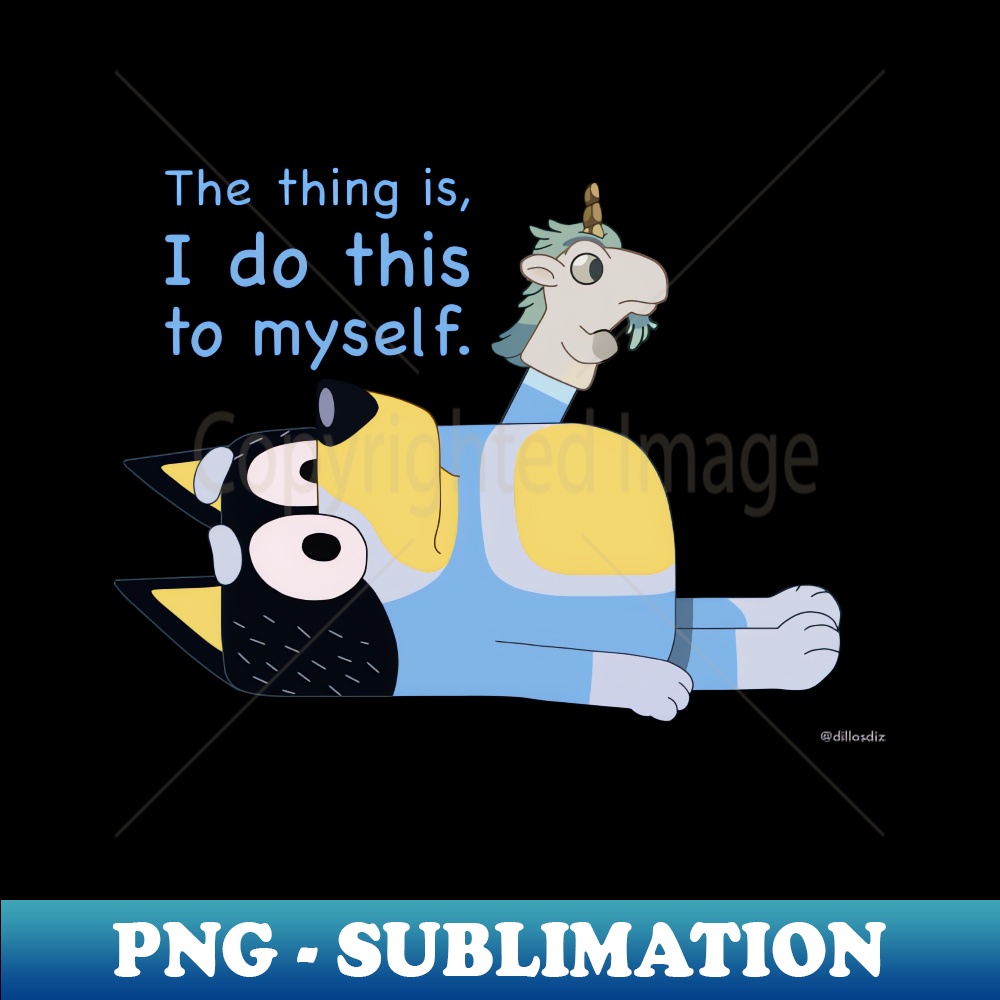 Bluey Bandit and Unicorse - Sublimation-Ready PNG File - Unl - Inspire Uplift