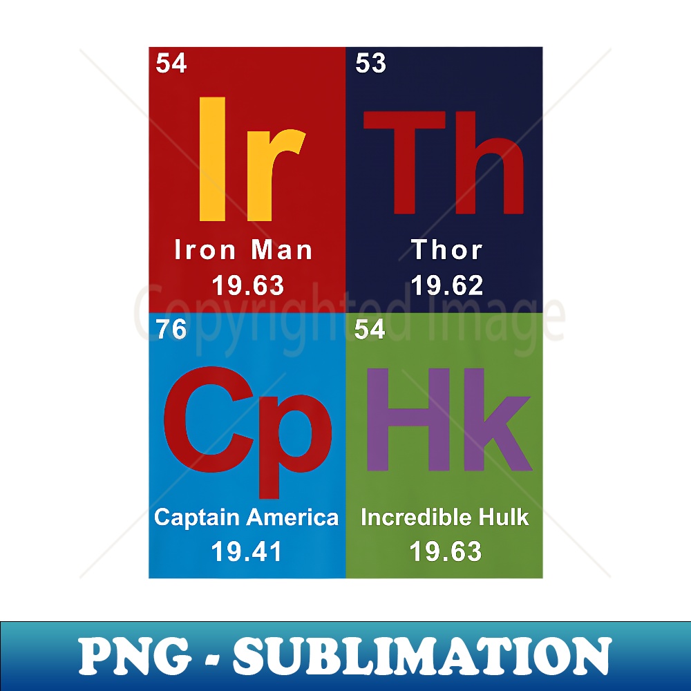 Marvel Avengers Periodic Table Elements - PNG Transparent Su - Inspire ...