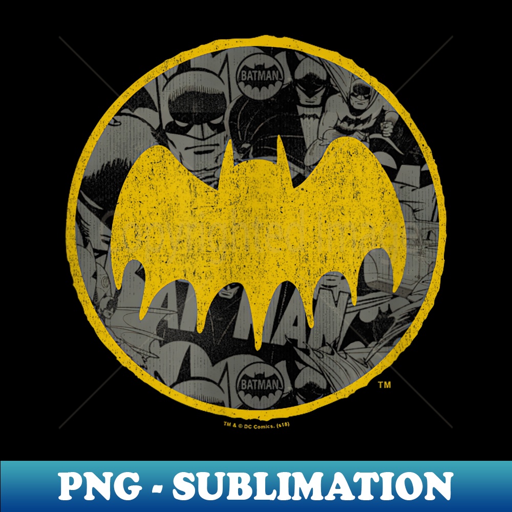 Batman Vintage Symbol Collage T - Premium Sublimation Digita | Inspire ...