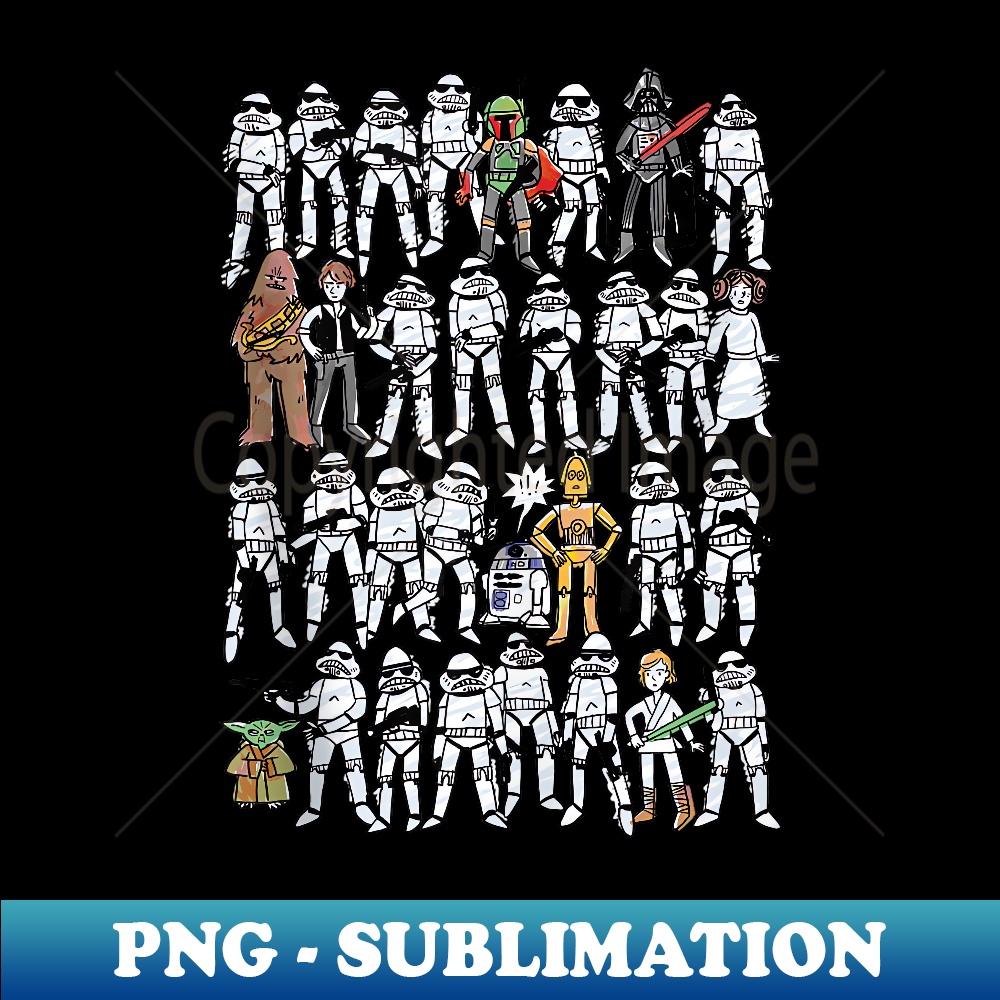 Star Wars Group Sketch Line-Up - Modern Sublimation PNG File | Inspire ...