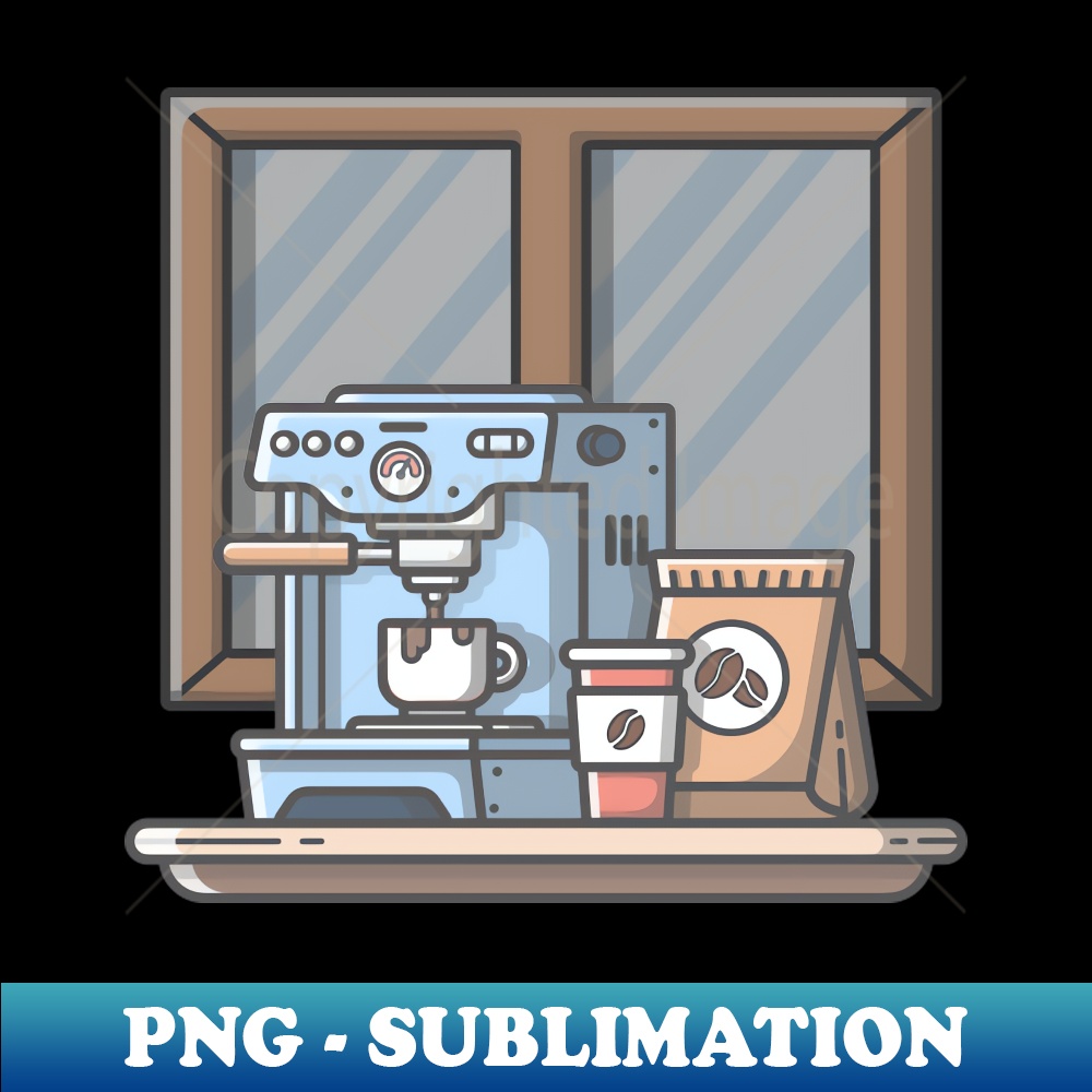 Coffee Machine Cartoon - PNG Transparent Digital Download Fi | Inspire ...