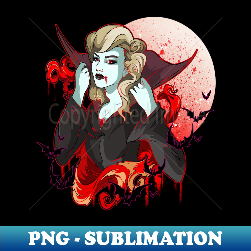 Gothic Pin Up Girl Vampire - Vintage Sublimation PNG Downloa | Inspire ...