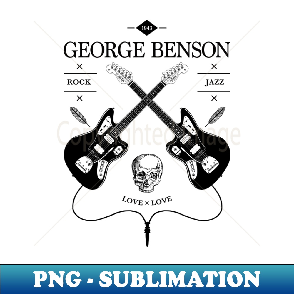 George Benson Guitar Vintage Logo - Exclusive PNG Sublimatio - Inspire ...