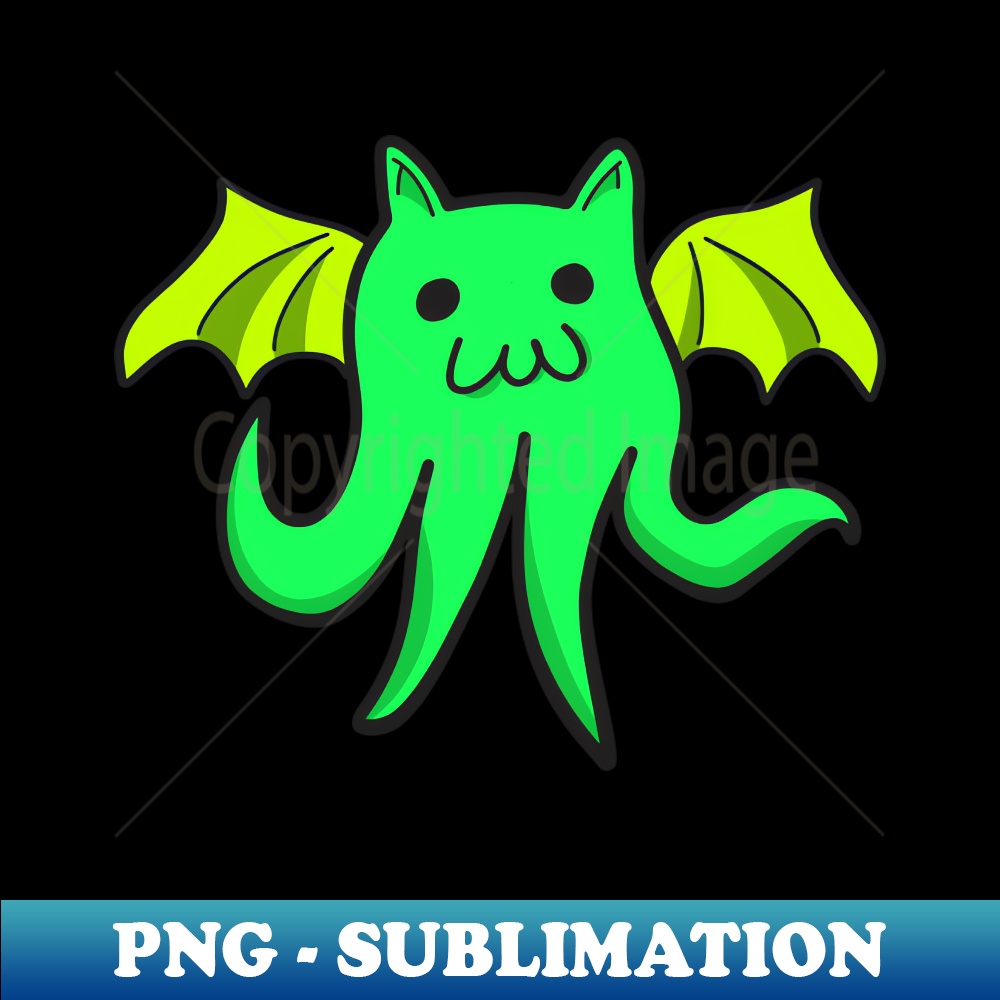 Cathulu Cute Kawaii Cthulhu Cat - PNG Transparent Digital Do | Inspire ...