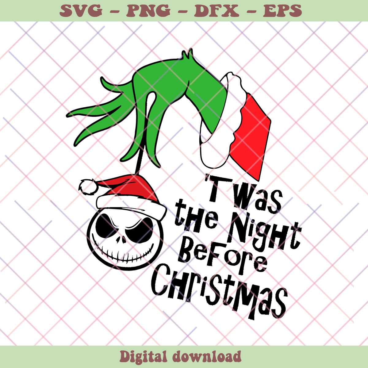 Grinch Jack Skellington Twas The Night Before Christmas SVG | Inspire ...