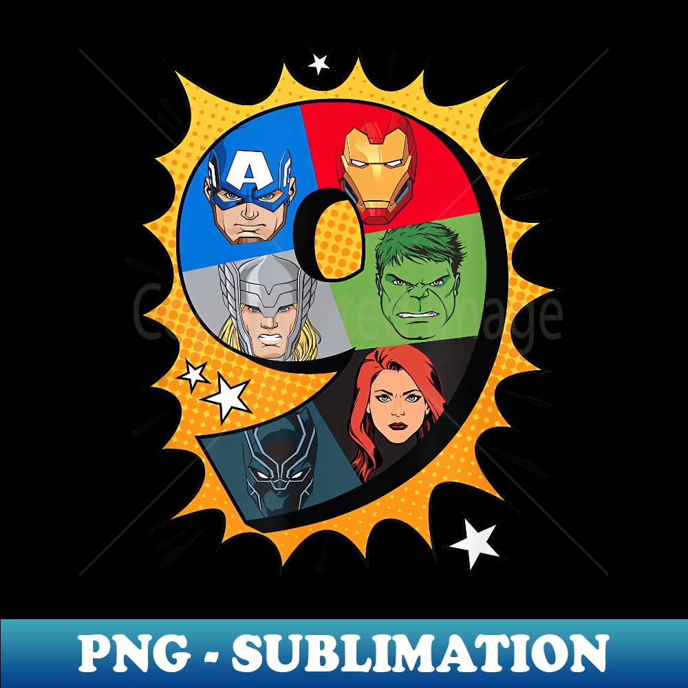 Marvel Avengers Comic Super Heroes 9th Birthday - Signature | Inspire ...