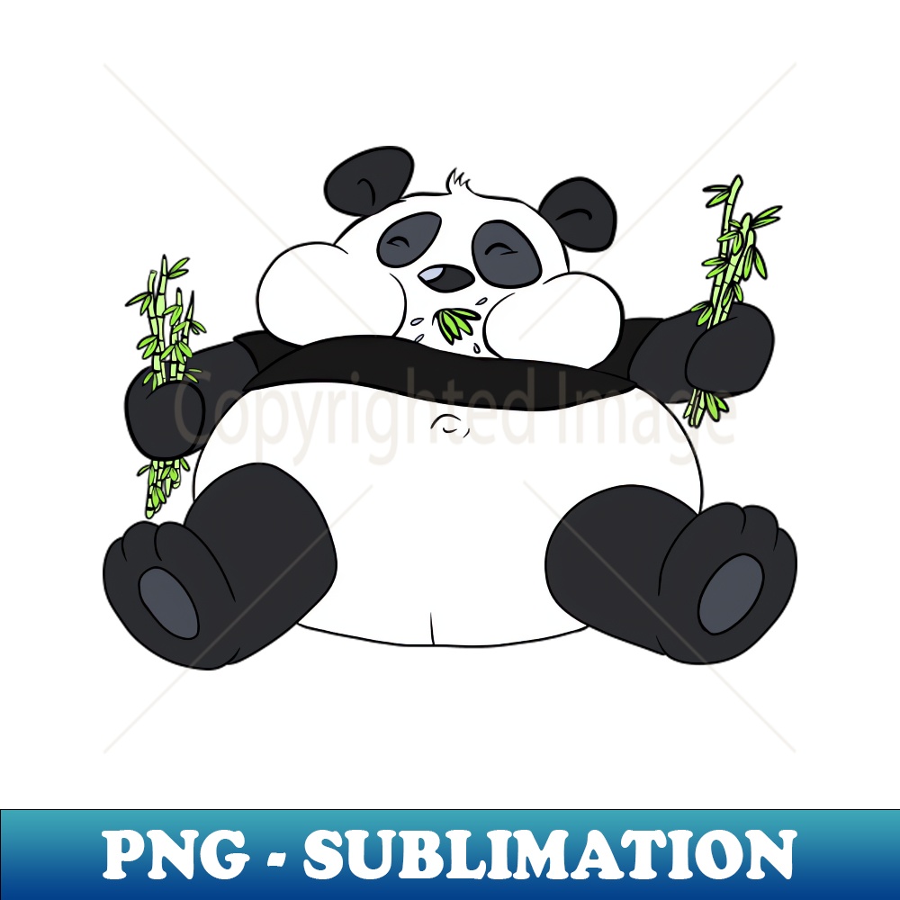 Fatty Panda Eating Bamboo - PNG Transparent Digital Download - Inspire ...