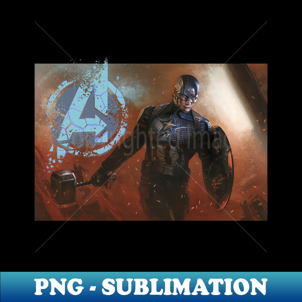 Avengers Endgame Captain America Mjolnir Shield Portrait - S | Inspire ...