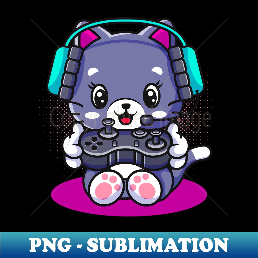 Cute Kawaii Gaming Cat Manga Kitten Gamer - Creative Sublima | Inspire ...