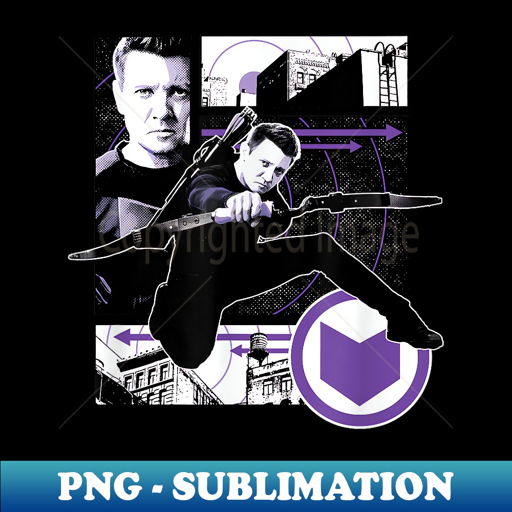 Marvel Hawkeye Clint Barton Target Practice - Retro PNG Subl | Inspire ...