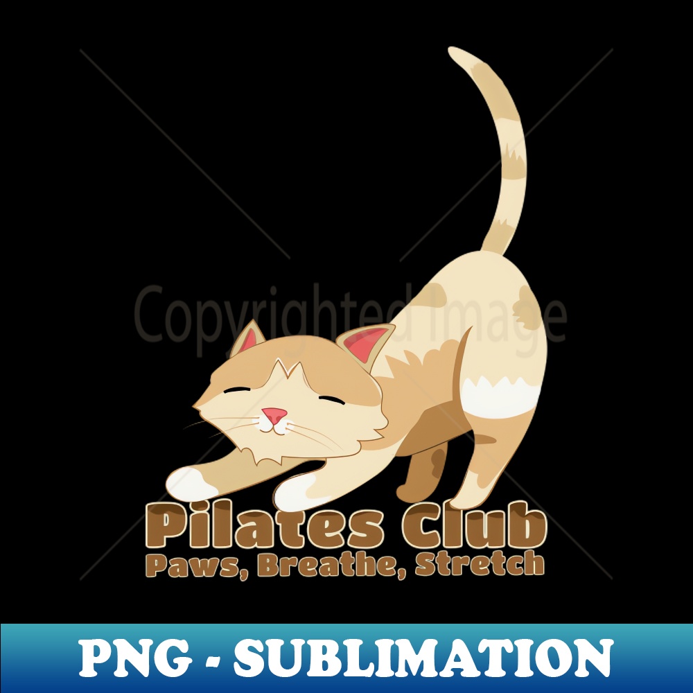 Pilates Club Cat - PNG Transparent Digital Download File for - Inspire ...