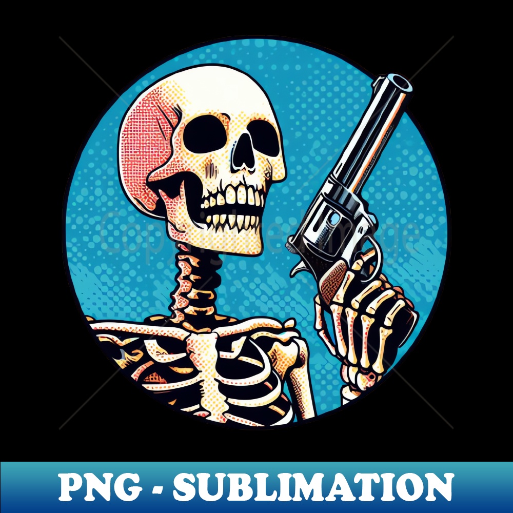 skeleton with a gun - Sublimation-Ready PNG File - Transform | Inspire Uplift