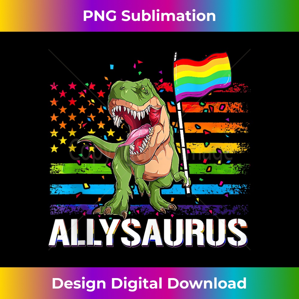 Allysaurus Dinosaur In Rainbow Flag For Ally LGBT Pride Tank | Inspire ...