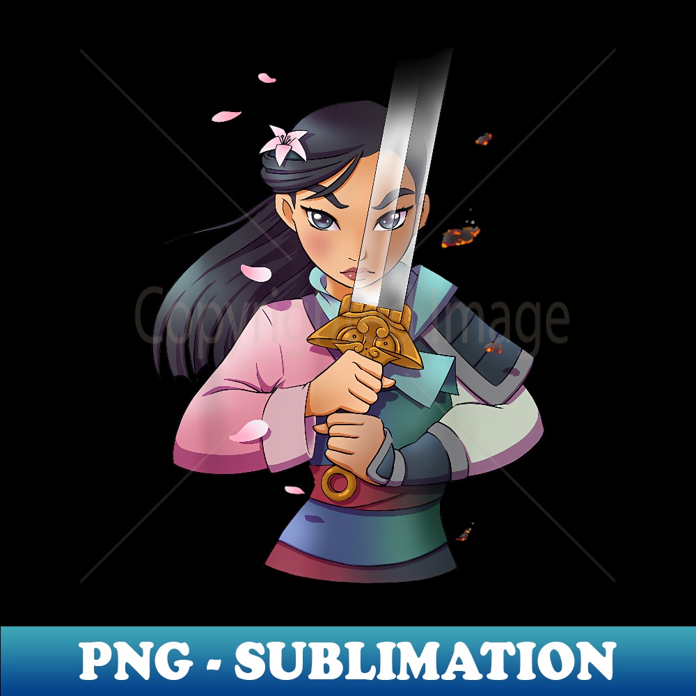 Disney Mulan Anime Half Girl Half Warrior Graphic - PNG Tran | Inspire ...