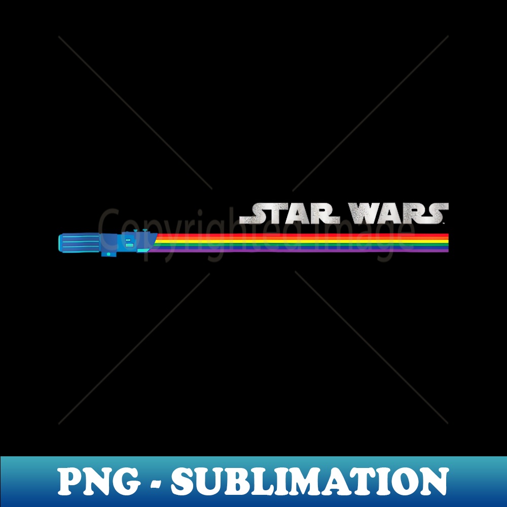 Star Wars Logo Rainbow Lightsaber - Instant PNG Sublimation - Inspire ...