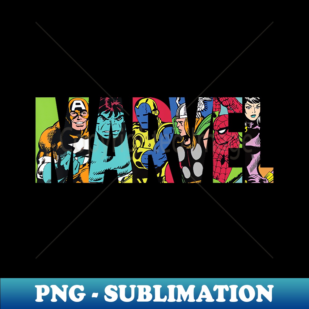 Marvel Logo Avengers Pop Art - Elegant Sublimation PNG Downl - Inspire ...