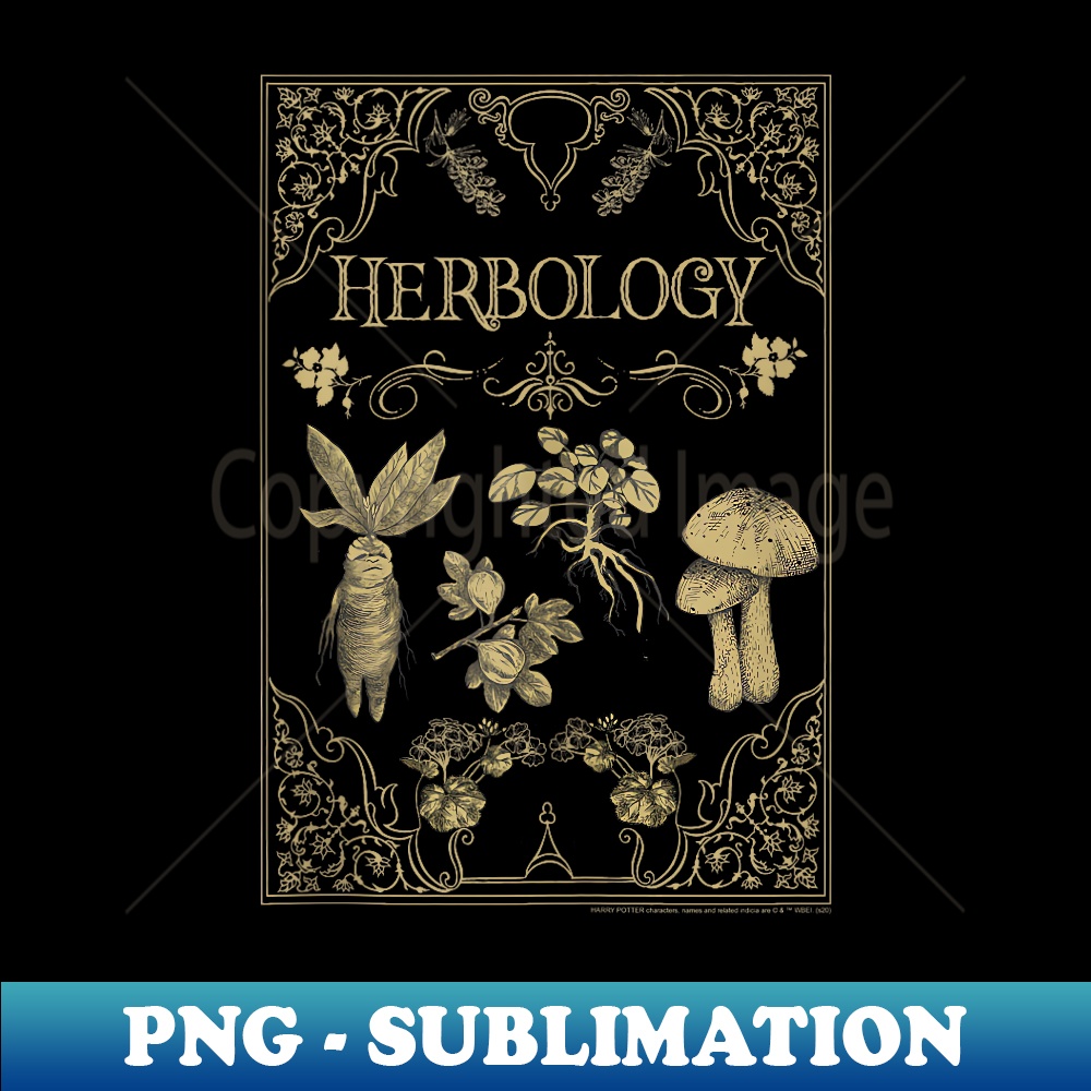 Harry Potter Herbology Gold Filigree Framed Poster - Decorat | Inspire ...