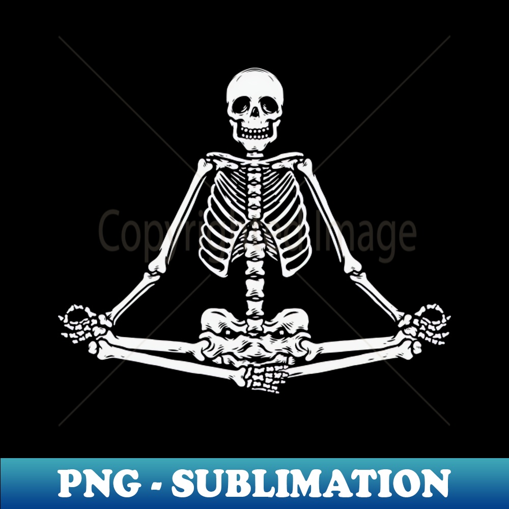 Meditating Skeleton Lotus Yoga - PNG Transparent Sublimation - Inspire ...