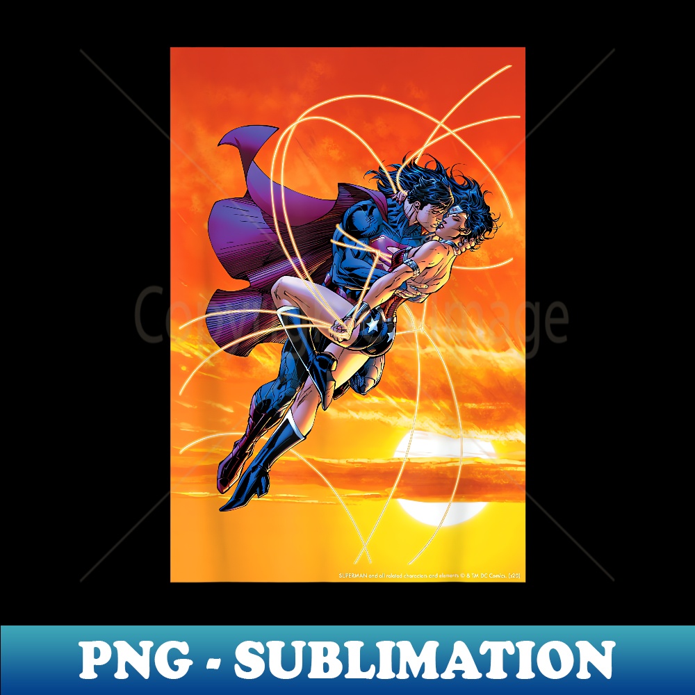 DC Comics Superman Wonder Woman Kiss - Professional Sublimat | Inspire ...