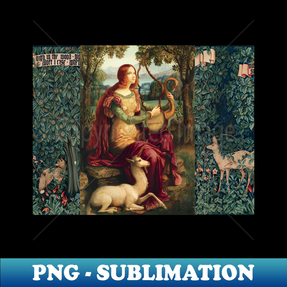 UNICORN AND LADY PLAYING LYRA FOREST ANIMALS FOX DOES IN GRE | Inspire ...