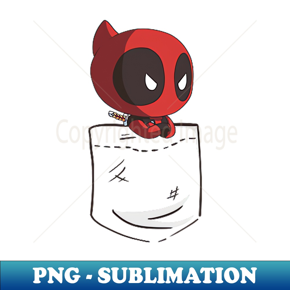 Marvel Deadpool Peekaboo Chibi Faux Pocket Graphic - Vintage | Inspire ...