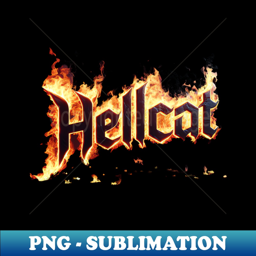 Hellcat flaming text - gothic Metal Muscle - Instant PNG Sub | Inspire ...